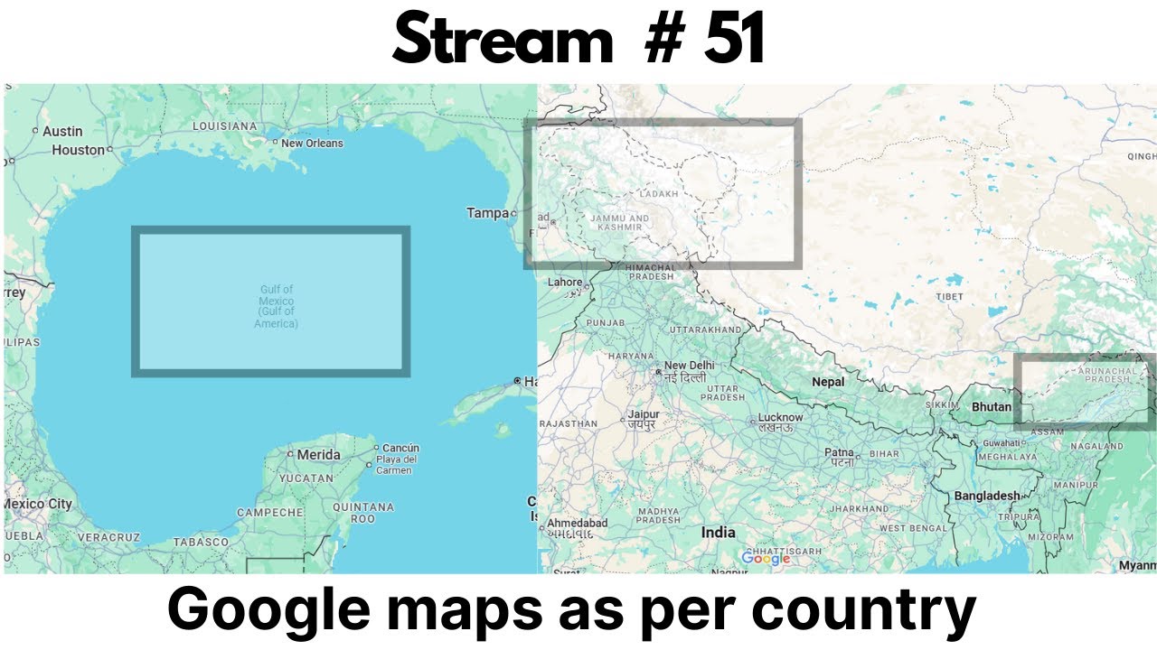 stream #51 : Googles map show different map for different country - YouTube