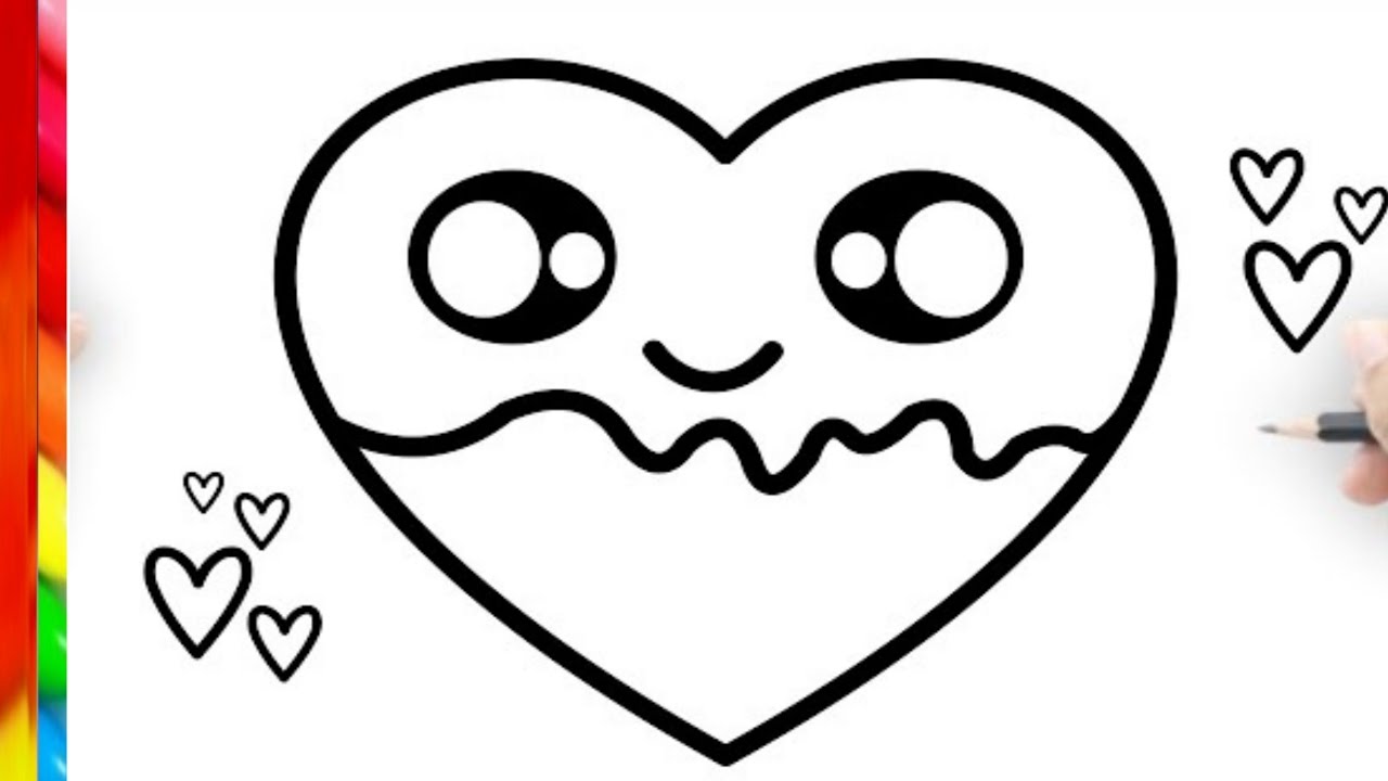 How To Draw Cute Heart ️Easy To Drawing And Coloring A Rainbow Heart ️🌈 ...