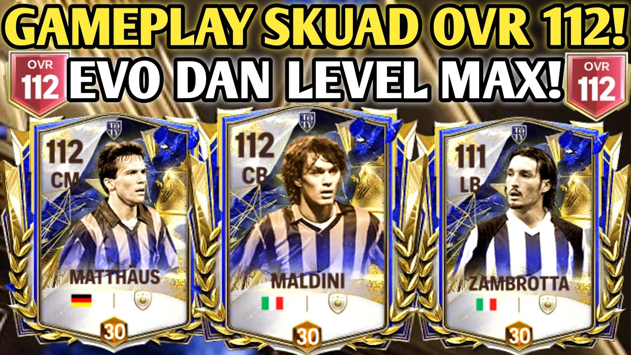 REVIEW GAMEPLAY SKUAD OVR 112! ICON TOTY EVO DAN LEVEL MAX! GAMEPLAY GG ...