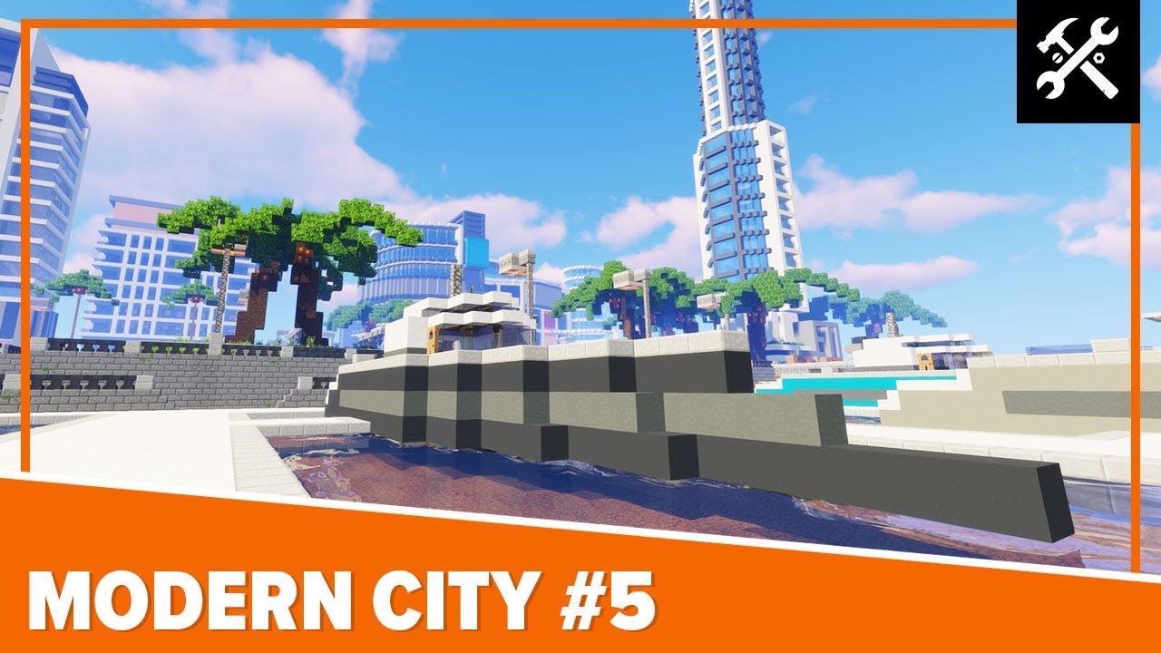 Modern City #5: Docks & Beach Hotel - Minecraft Timelapse - YouTube