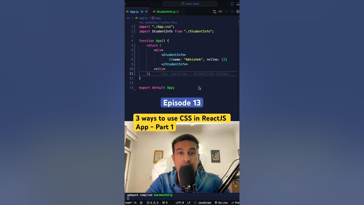 3 Ways To Add Css To Reactjs App Ui 😬 Reactjs Reactjstutorial Youtube 8768
