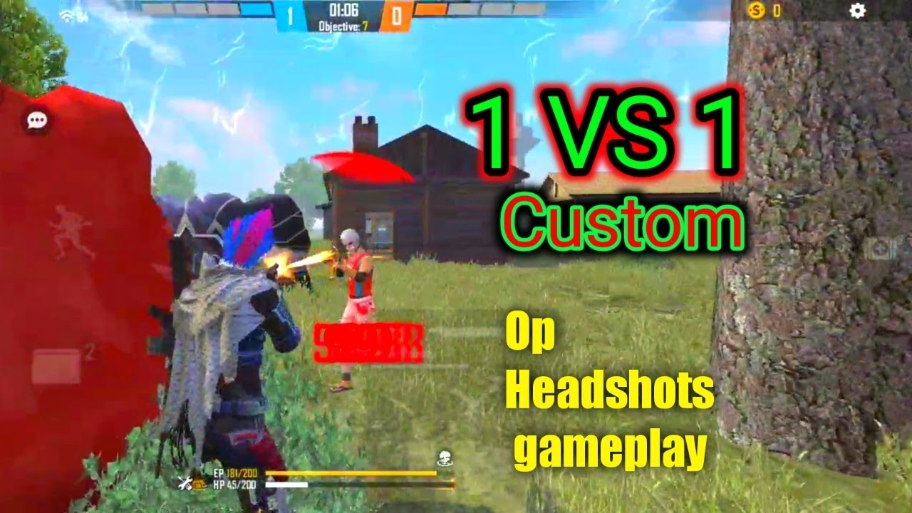 Free Fire 1 VS 1 Custom ️Gameplay Op Headshots gameplay 🔥/free fire ...