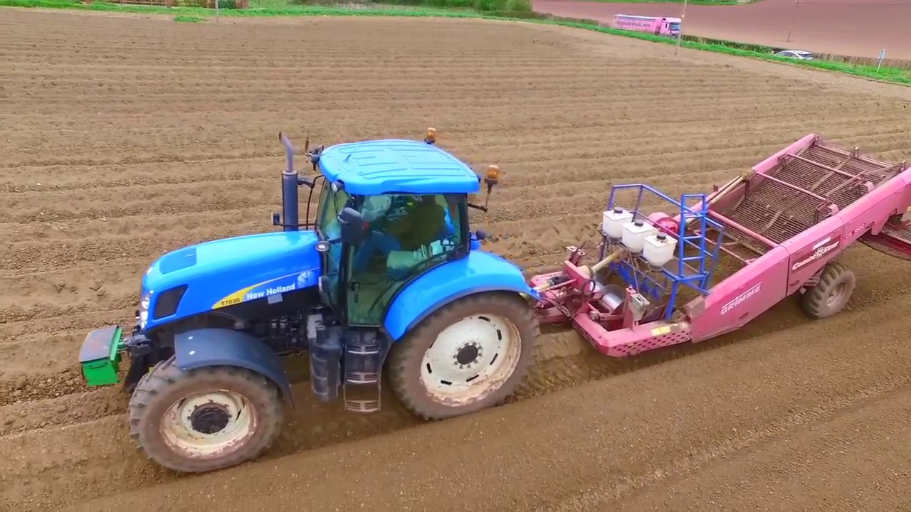 Destoners Soil Prep, Potato Planting, New Holland Grimme Fendt - YouTube