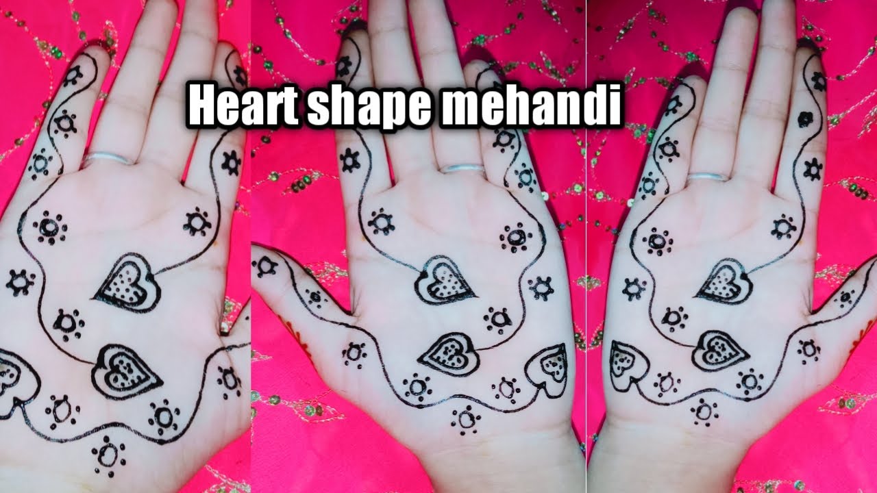 New stylis heart shape mehandi design/simple and easy design, black ...