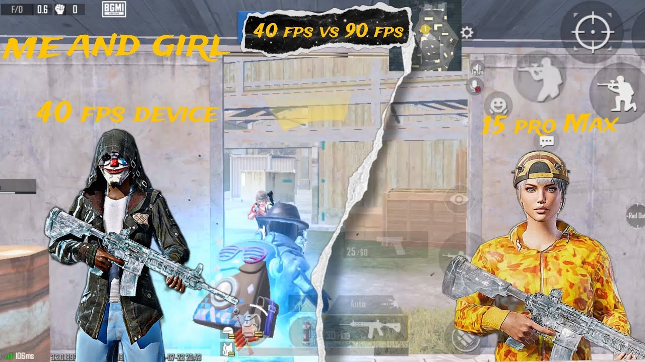 40 fps vs 90 fps # ninja and girl vs another team # 2 match - YouTube