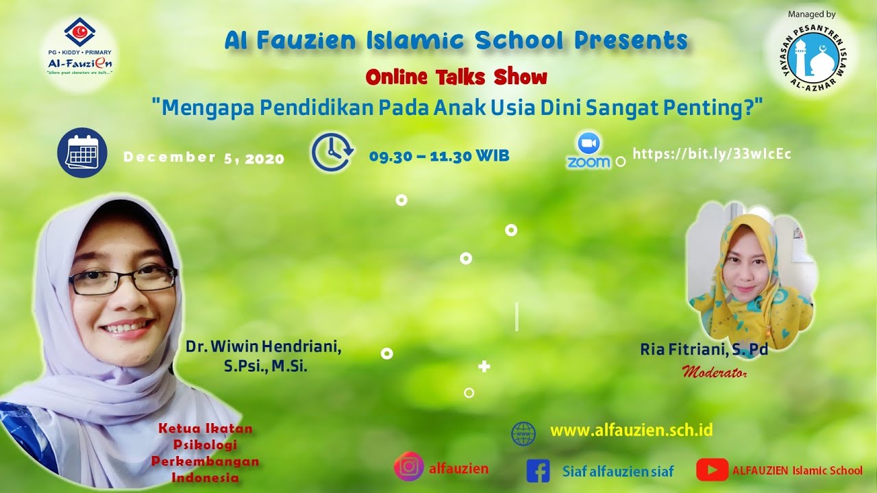 Al Fauzien Talk Show Pentingnya Pendidikan Anak Usia Dini - Dr. Wiwin Hendriani, S.Psi, M.Psi ...