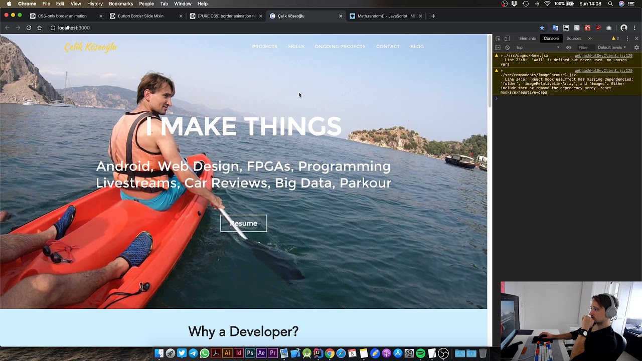 Personal Website with React - Picking a Random Hero Image on Load - YouTube