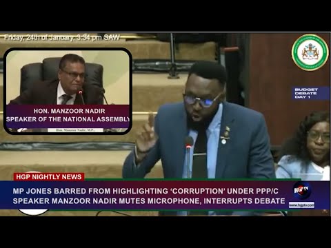 MP JONES BARRED FROM HIGHLIGHTING ‘CORRUPTION’ UNDER PPP/C, SPEAKER ...