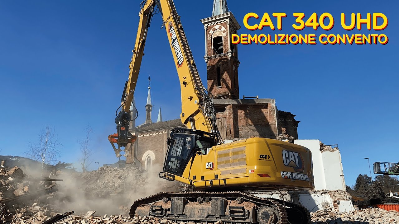 CATERPILLAR 340NG DEMOLITION - DEMOLIZIONE CONVENTO GIAVENO #cat # ...