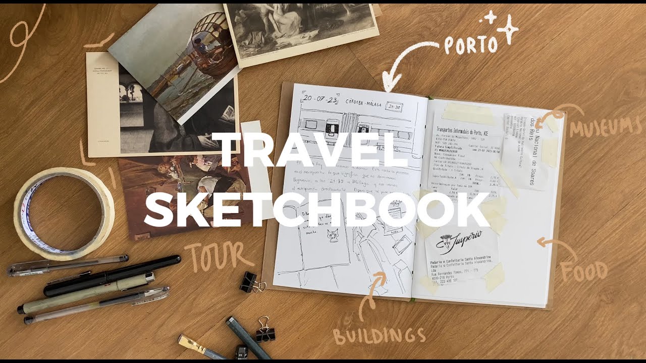 Porto, with my travel sketchbook ‧₊˚ documenting my trip in drawings ...
