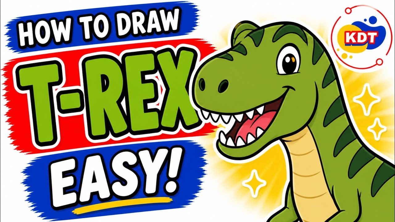 DRAWING FOR KIDS - How to draw a T-Rex | Dinosaur - YouTube