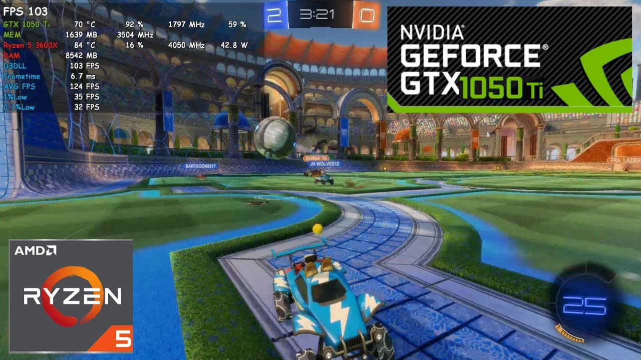 Rocket League GTX 1050 Ti 1080p Benchmark - YouTube
