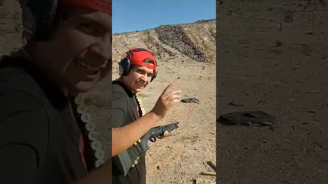 shooting 12 gauge slug at steel Target - YouTube