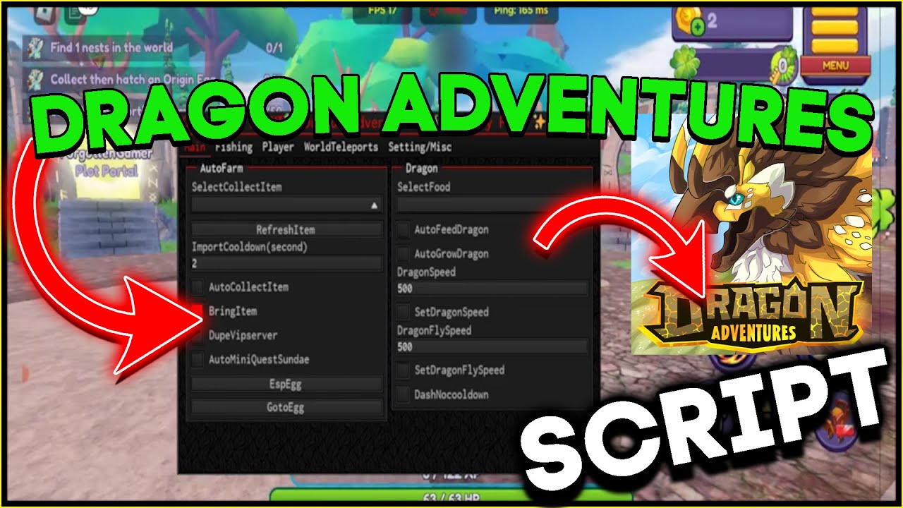 Dragon Adventures Script / Hack GUI | Auto Farm, Find Eggs, Auto Fish ...