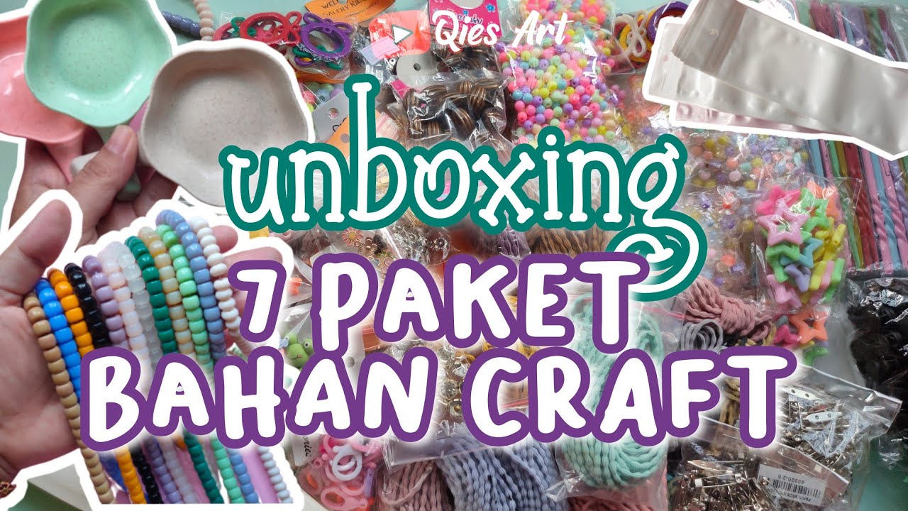 Unboxing 7 PAKET Bahan Craft - YouTube