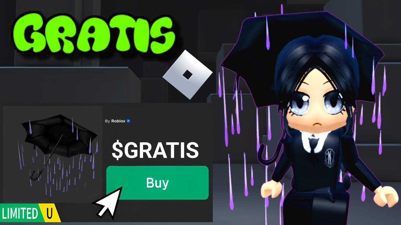GRATIS 😱Paraguas oficial del miércoles 😲en Roblox 🐰 rápido 🤯 - YouTube