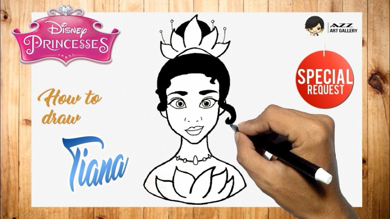 How to draw Tiana step by step │Disney Princesses - YouTube