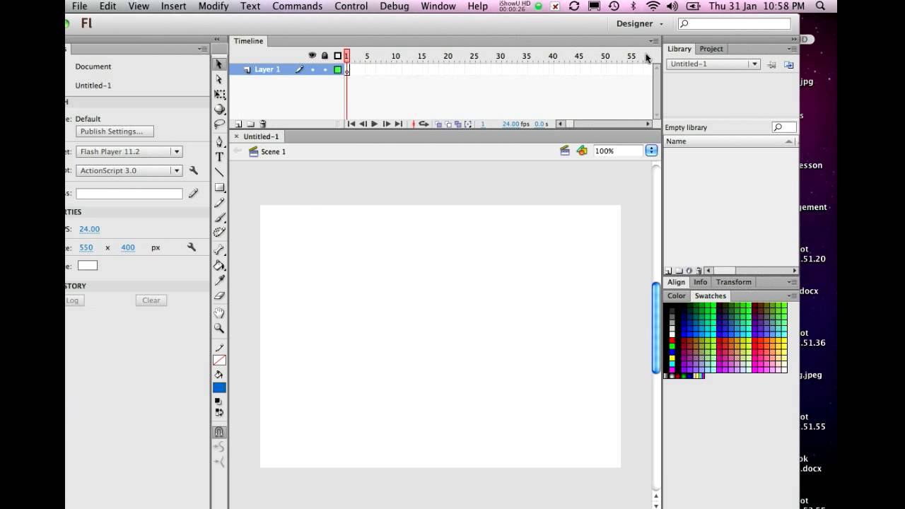 Flash 1 - Welcome to Flash - Panels and setup - YouTube