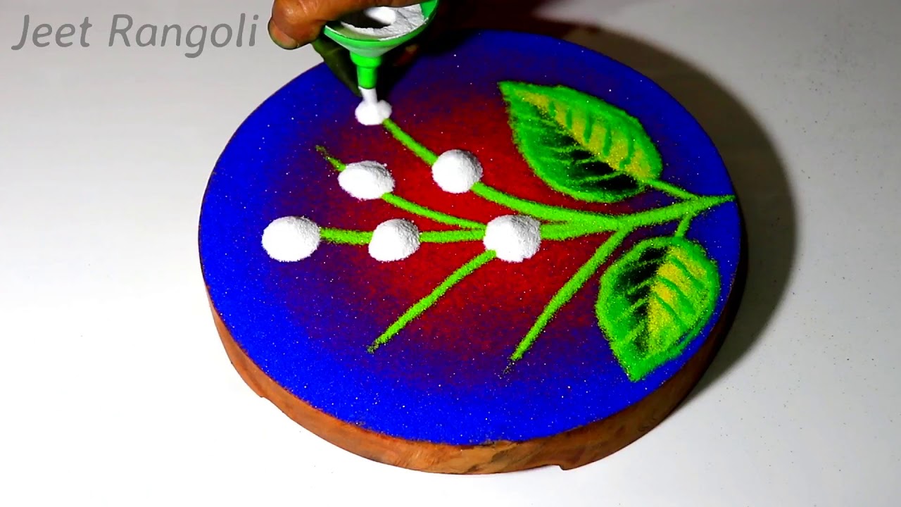 Very easy and beautiful mini flowers rangoli. - YouTube