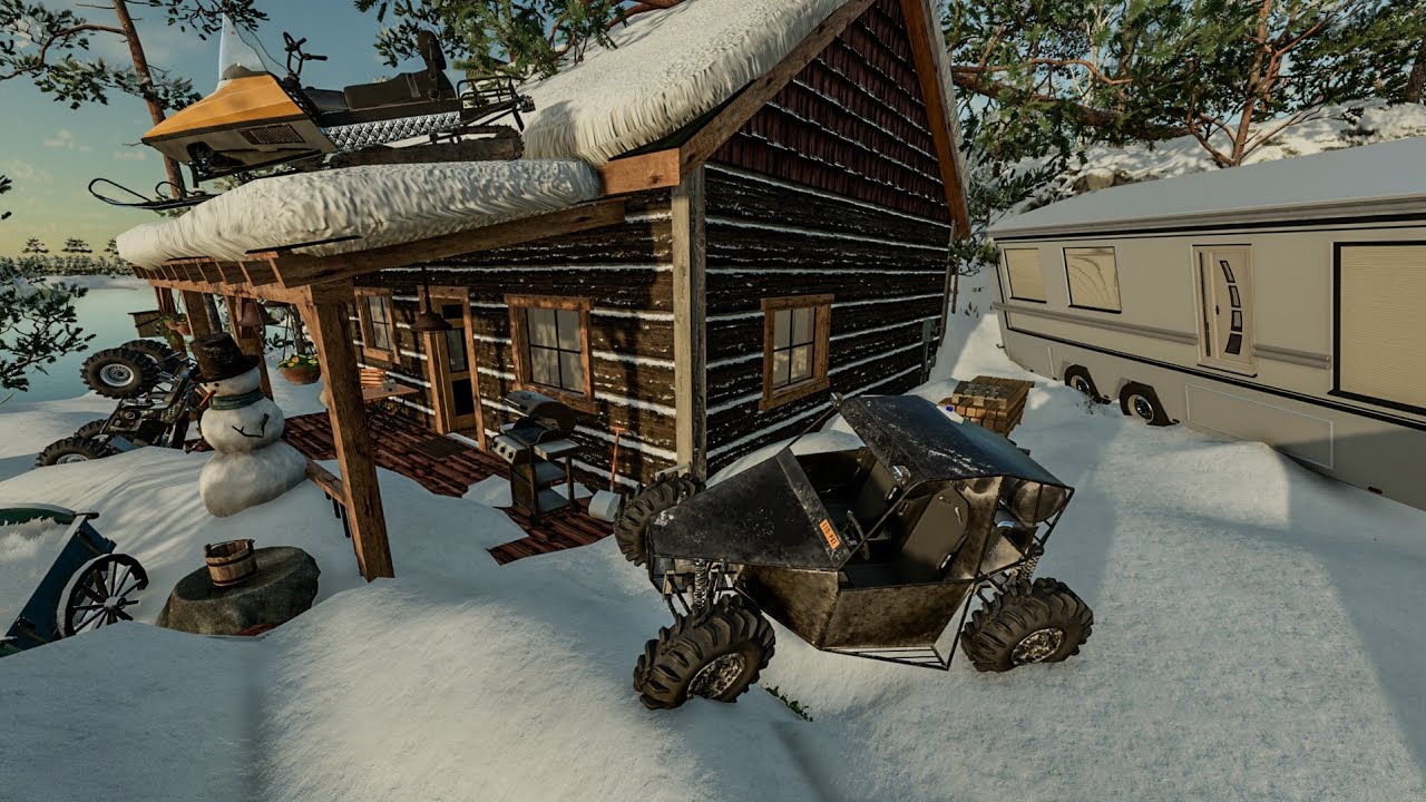Camping au bord du lac détruit par une tempête de neige | FS 22 ...