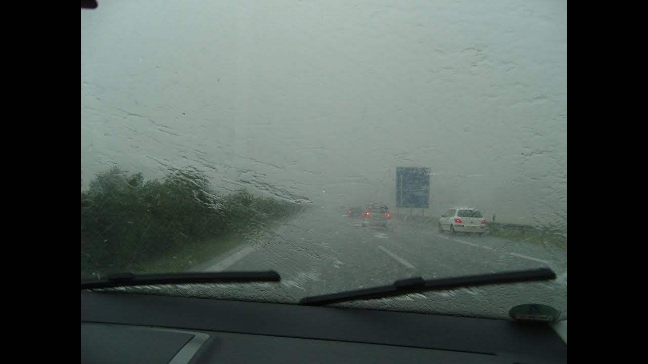 HAUNTING STORM w/ RAIN SOUND ON WINDSHIELD INSIDE A CAR - YouTube