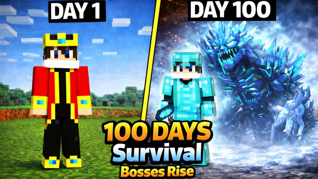 I Challenged the ICE BOSS After 100 Days In Bosses Rise #Minecraft ...