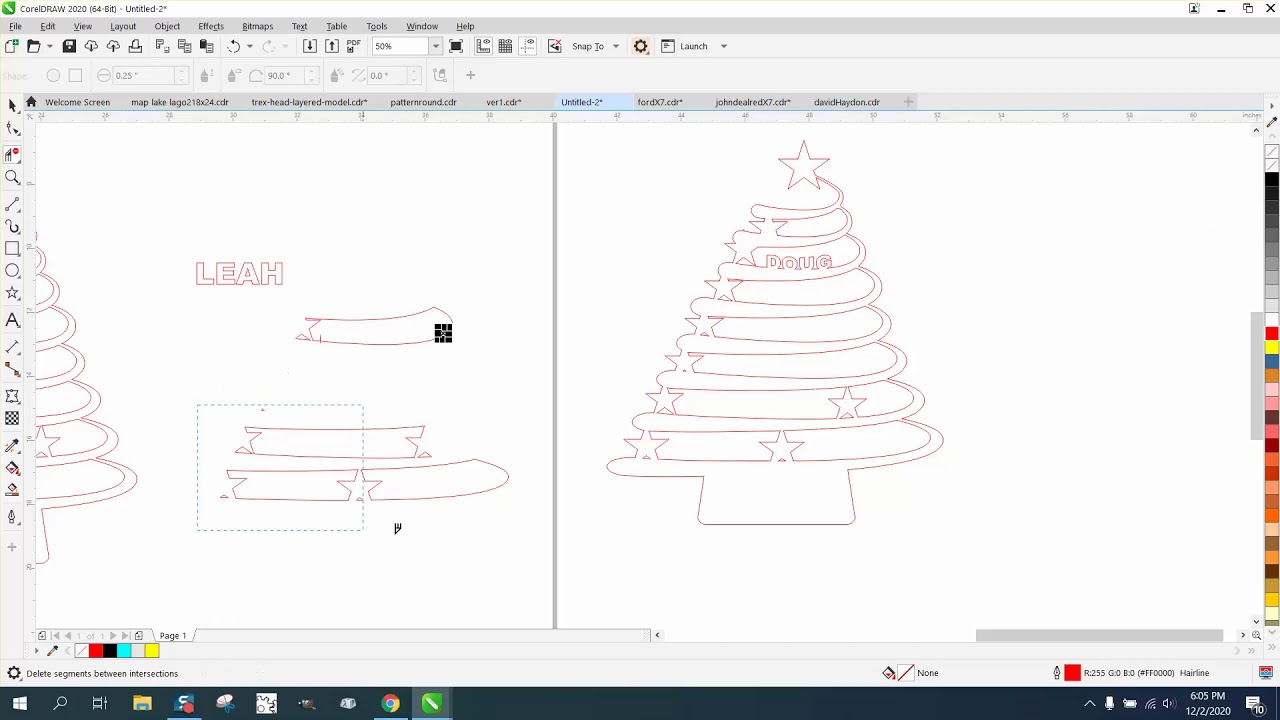 Corel Draw Tips & Tricks Christmas Tree with stars Part 4 Text to path ...