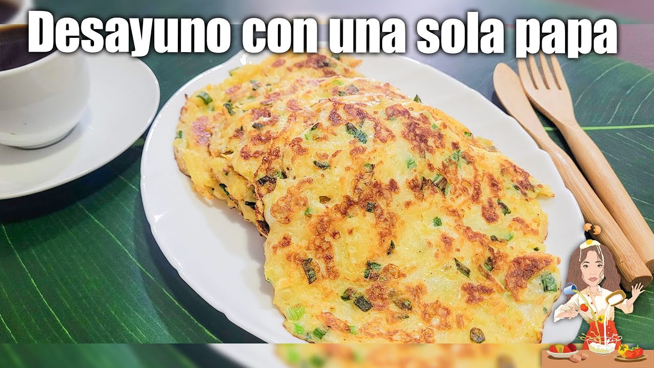 DESAYUNO CON 1 SOLA PAPA🥔 queso, 1 huevo, sal, cebollita verde y ...