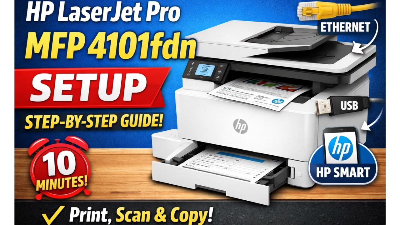Setup HP LaserJet Pro MFP 4101fdn Printer | Easy Installation Guide ...