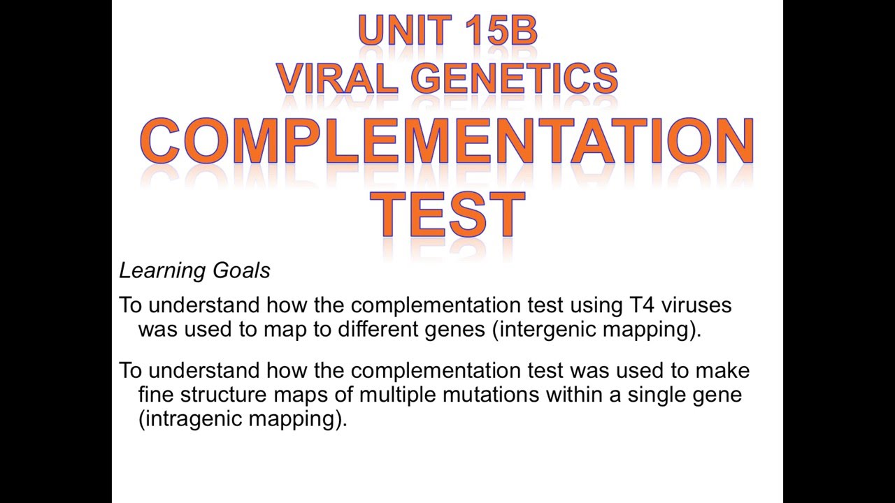 Unit 15B Complementation Tests - YouTube