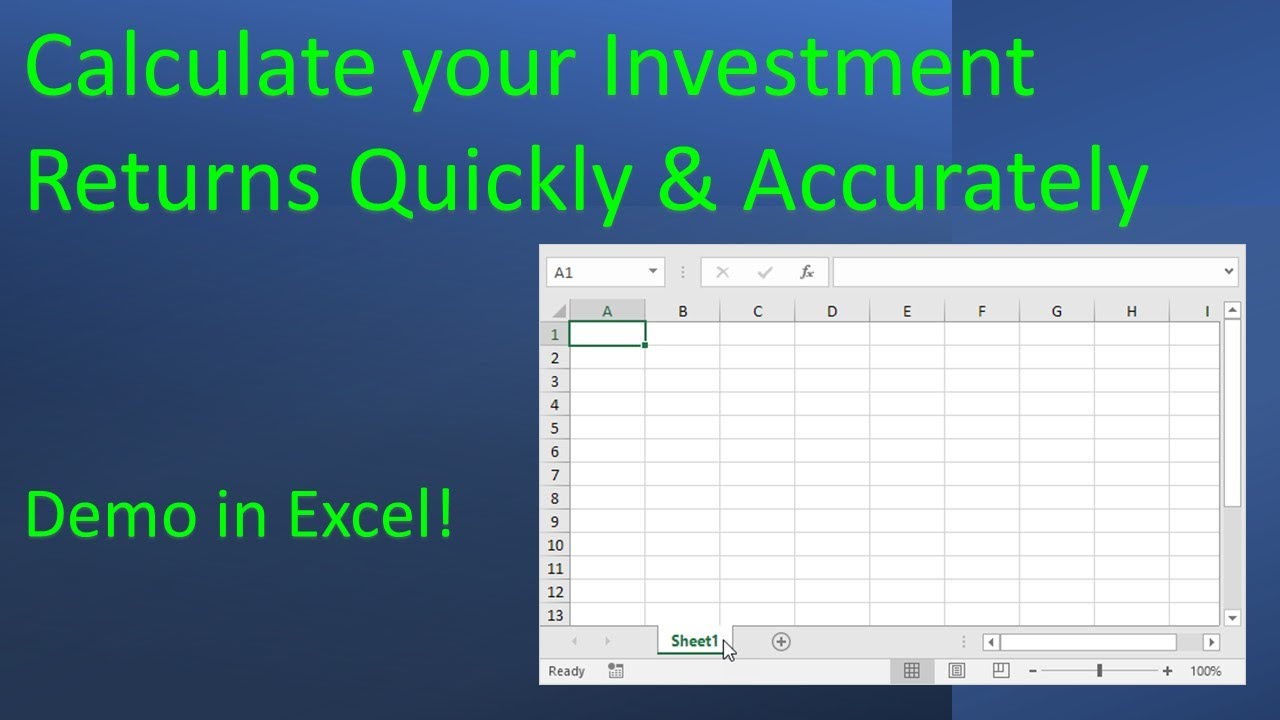How To Calculate Your Investment Returns Excel Demo YouTube How To Calculate Your Investment Returns Excel Demo YouTube