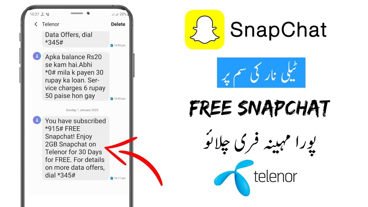Telenor Free Snapchat offer 2023 || Telenor free snapchat code || Tech ...