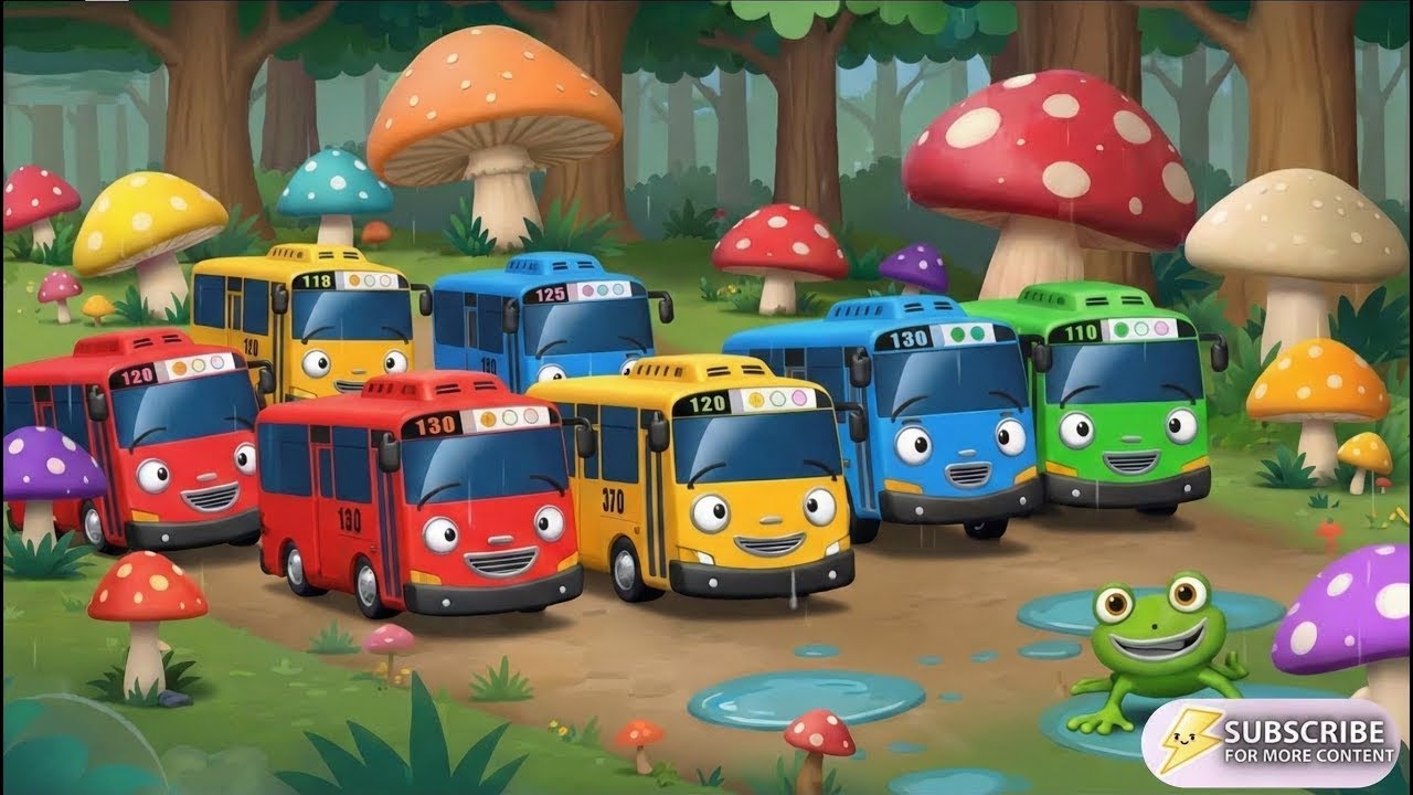 Ten Little Buses - From Wheels On The Bus | Nursery Rhymes for Baby fun ...