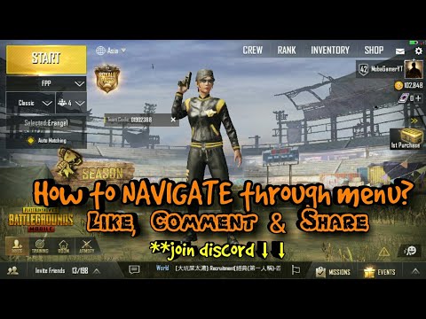 PUBG MOBILE menu NAVIGATION tutorial | Basics of pubg mobile menu ...