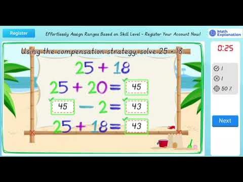 Addition using the compensation strategy | Math Explanation - YouTube