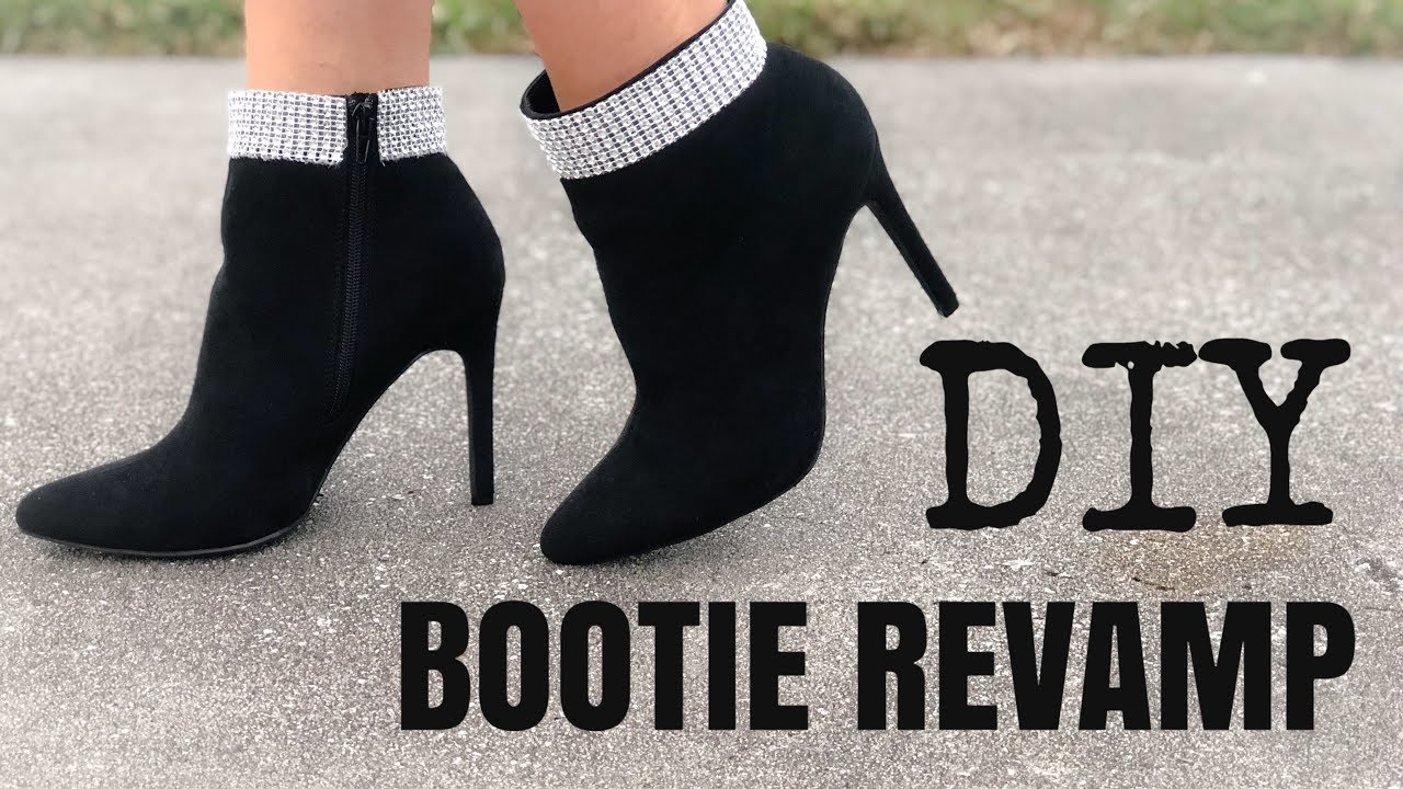 Winter booties DIY | Rhinestone Heels | Boots - YouTube