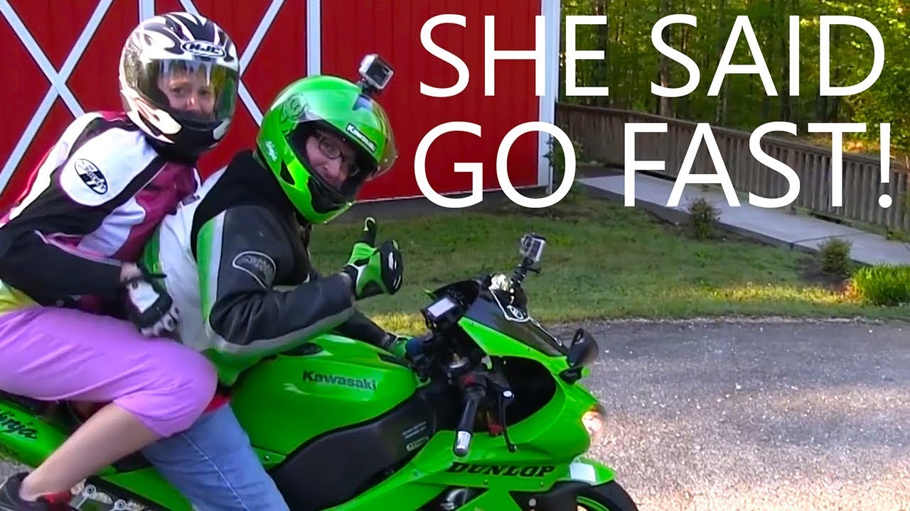 Her first Motorcycle ride - KEN HERON - Win a Drone (Ken-Again series ...