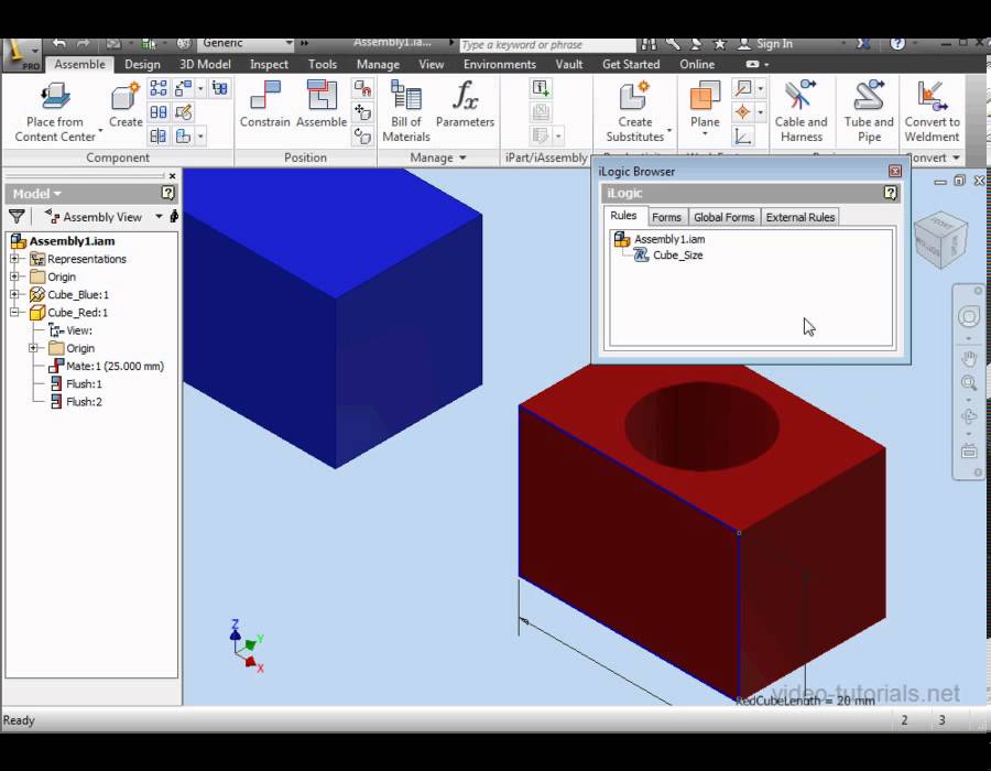 Inventor Ilogic Video Tutorial 47 Calling Rules From The Assembly Level Youtube