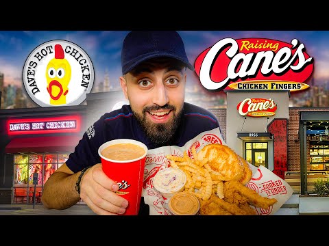 RAISING CANES VS. DAVES HOT CHICKEN 🔥 HYPE FOOD SPOTS IM TEST