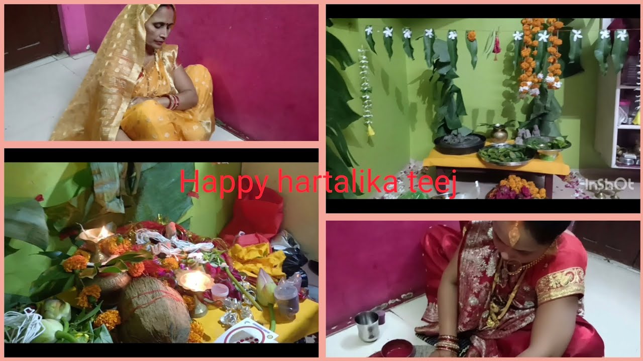 Hartalika teej ki pooja 🙏📿//jai gauri Shankar ji 🙏#teejvlog - YouTube