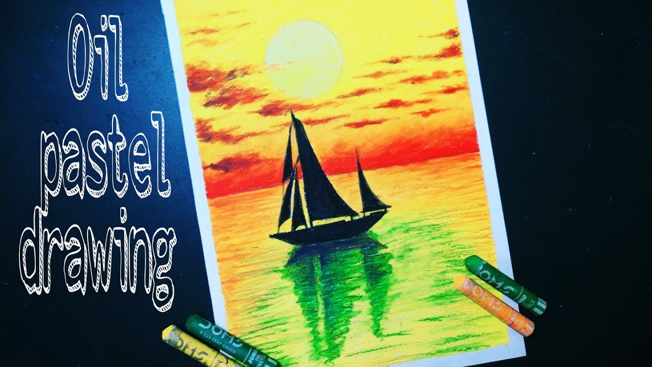 #chitrankanartschool#ship How to draw a ship in the ocean with oil ...