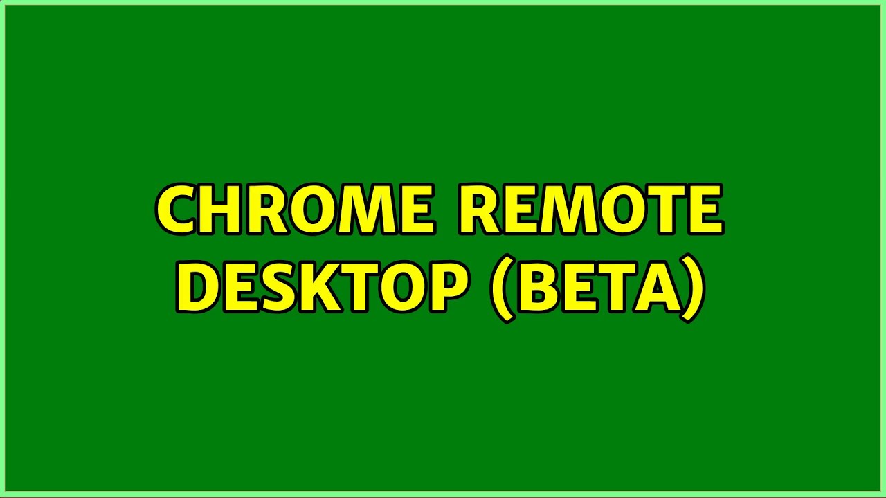 Ubuntu: Chrome Remote Desktop (beta) - YouTube