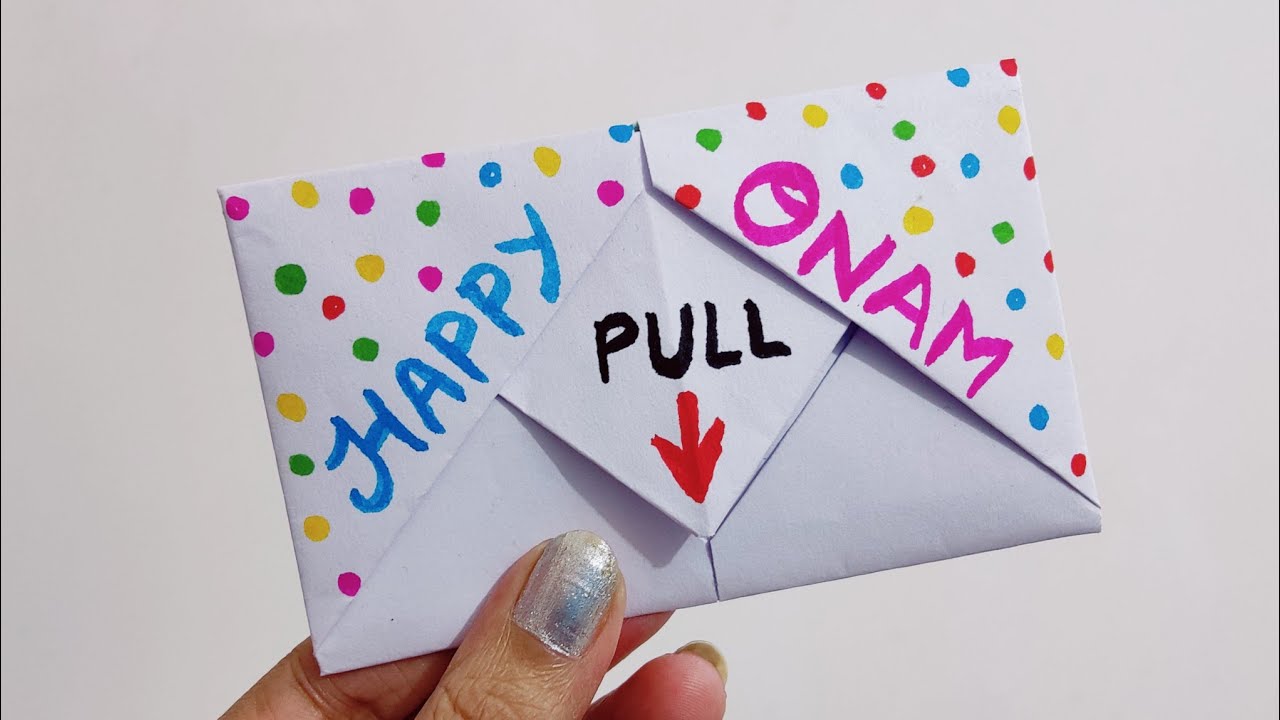 Surprise Onam Greeting Card / Make Onam Card With One White Paper / No ...