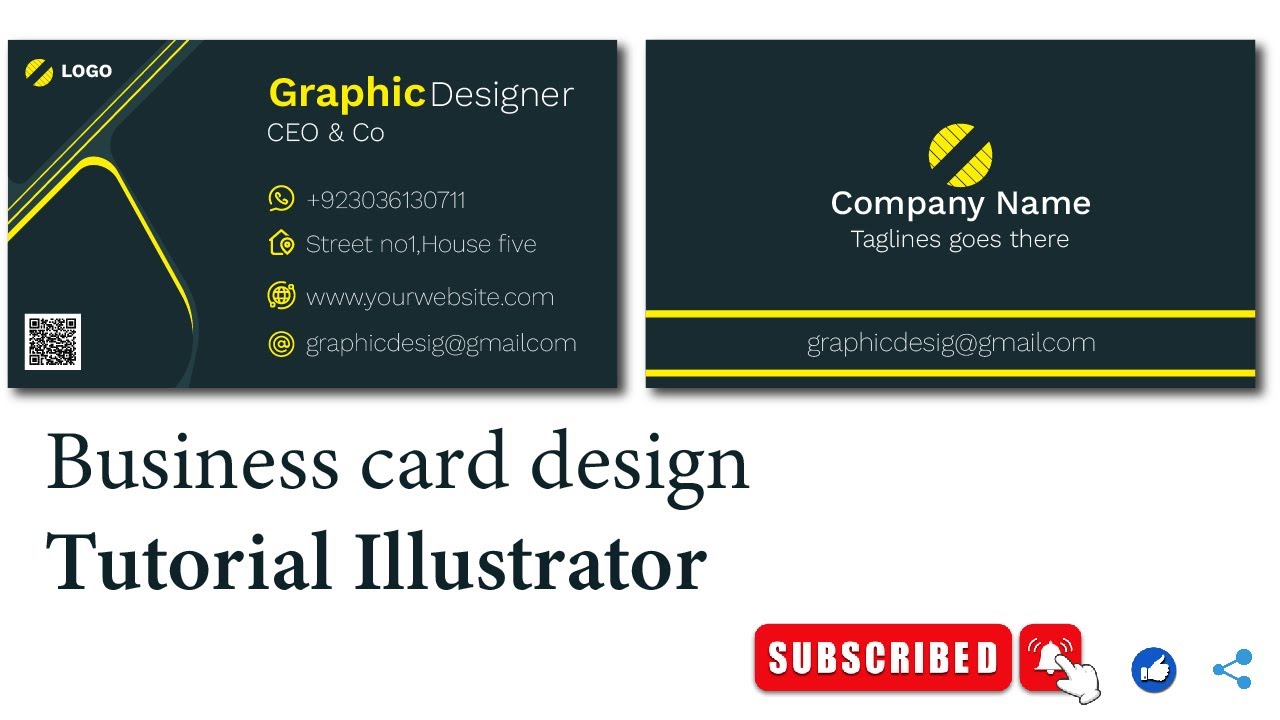 Business card design tutorial illustrator | how to create a business ...