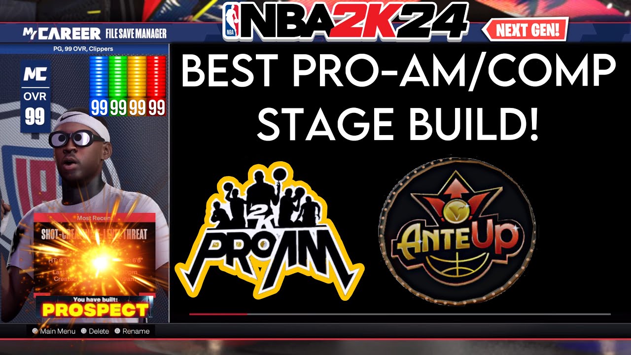 I MADE the BEST PRO AM & COMP STAGE BUILD in NBA 2K24! PATTY MILLS SHOT ...