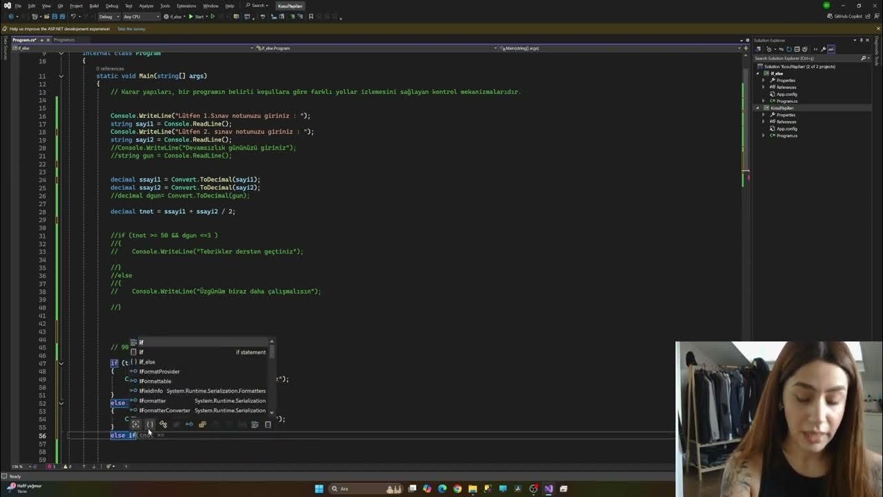 C# DERSLERİ KARAR YAPILARI | İF_ELSE_İF - YouTube