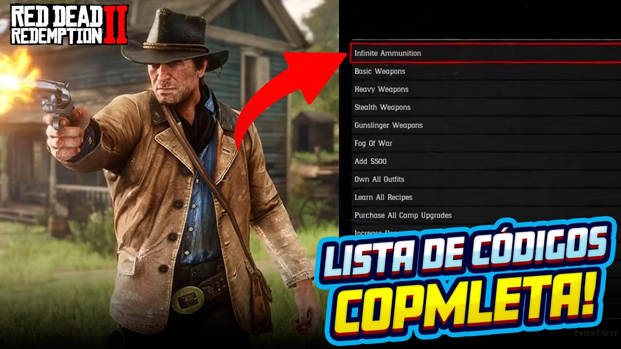 Lista de códigos completa - Red Dead Redemption 2 - YouTube