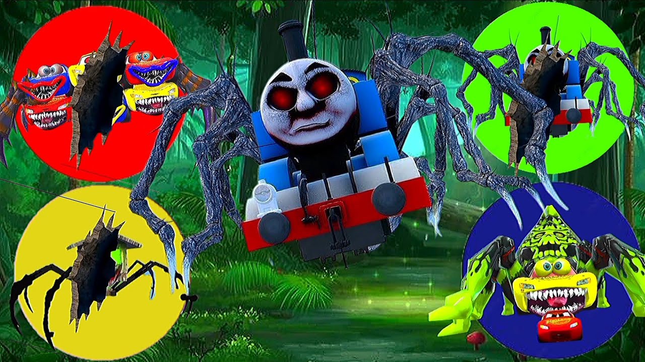 Monster train cursed thomas, thomas exe,McQueen eater, hungry pig ...