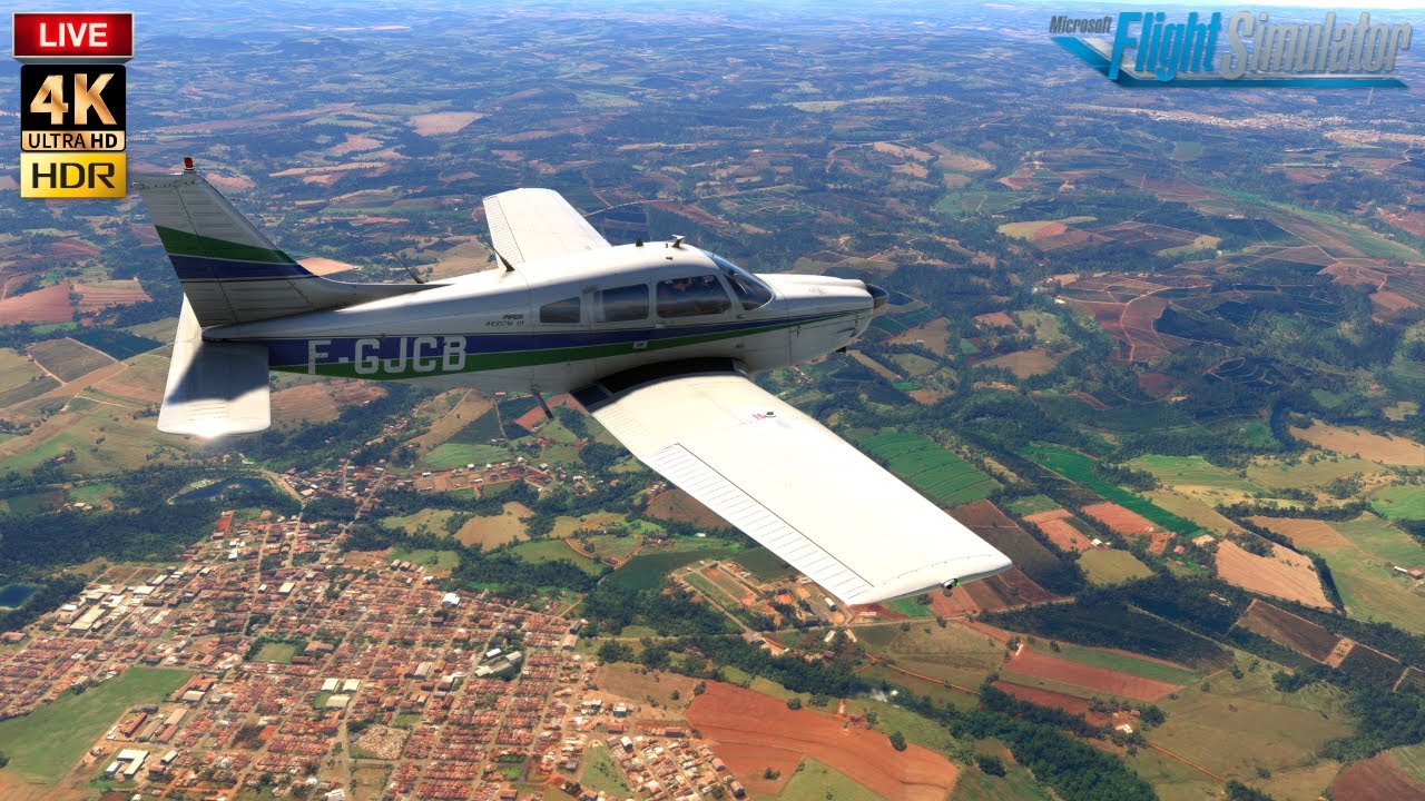 🔴 MFS20 [4K HDR] - VFR com o P28R Arrow III: Ribeirão Preto (SBRP) → ...
