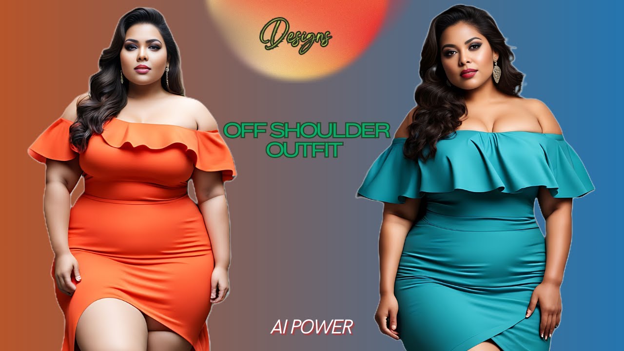 Off Shoulder outfit Dress Design | Plus Size | Lookbook - YouTube